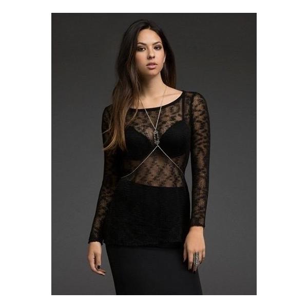 Blackheart  Filigree Gemstone Chain Harness（フィリグリー ジェムストーン チェーン ハーネス）カラー シルバー商品説明 ★6個のジェムストーンが施されたシルバートーンのボディチェーンハーネス★【B...