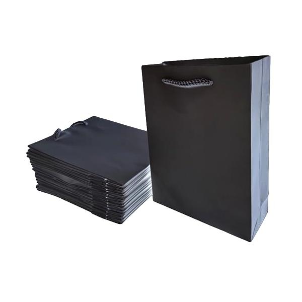 ※こちらは　Lサイズ　のページとなります。※【シンプルな無地ギフトバッグセット】プレゼントやパーティーの手土産用に最適な手提げ袋15枚セットです。マットな黒色の紙袋と、自由にアレンジができるベーシックな白色の紙袋の2色展開です。【丈夫な素材...