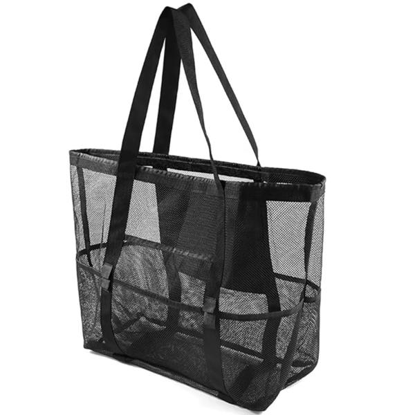 【 大容量 】大型で折り畳み可能なショルダーバッグ。水着や着替え、ビーチサンダルなどの大きなアイテムからスマホなどの小物まで全部一つに収納できる、便利な収納バッグです。【 メッシュ素材 】プールや海辺での使用に最適です。通気性が良く、濡れた...