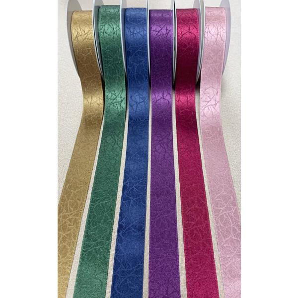 【BLANC DE コア】オリジナルの和柄リボン　ローケツ柄高級ポリエステル糸を使用し、光沢、風合ともにハイクオリティーな和風リボンです。カラーバリエーション　6色　↓↓↓※数量の記入欄にご希望のｍ数をご記入の上ご注文ください。※色目によっ...