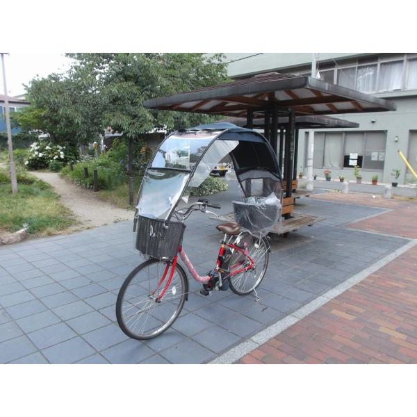 日本製　Made in Japan　ハンドメイド*取付簡単、脱着容易、商品はオーダーメイドの屋根と取り付け金具で、自転車は別売りです、含みません。自転車のＵＶカット、日よけのアイテム、雨除け、風よけの用品グッズ、はずす必要のないオールシーズ...