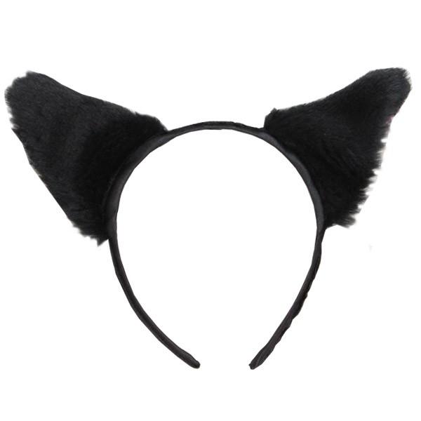 可愛らしいモフモフにゃんこに変身！黒×ピンクのフワフワ猫耳カチューシャ単品。耳の形は甘えんぼうな横向きタイプ！チラリとのぞく内側のピンクカラーがとってもキュートです。メイド服など様々なコスプレ衣装と相性抜群！イベントにもぴったりの萌え萌えコ...