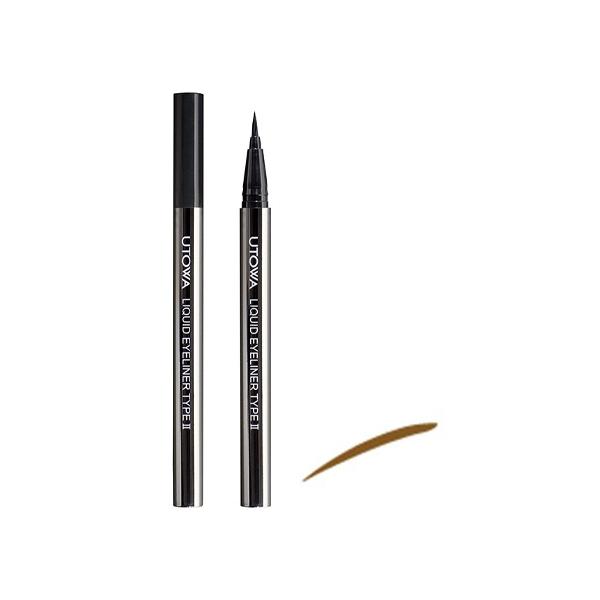 汗・涙・皮脂に強く、目元に優しいまぶた＆まつ毛ケア成分配合のフィルムタイプのリキッドアイライナーなめらかな描き心地で、すばやく乾いてにじまない極細筆タイプブラウンは、抜け感を出せるウォームブラウン優し気で華やかな印象に