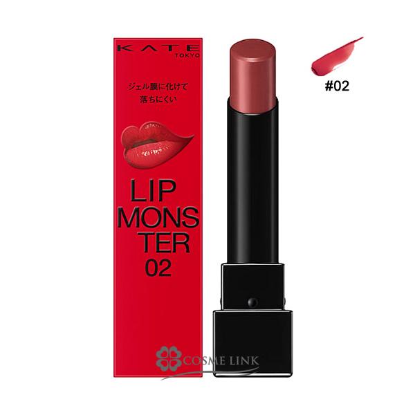 口紅#02 Pink banana：ピンクバナナのような血色感のあるまろみピンクベージュ3.0gつけたての色がそのまま続く、落ちにくい口紅。 落ちにくさも 美発色も よくばりたい。つけたての色がそのまま持続。落ちにくい口紅。リップモンスター...