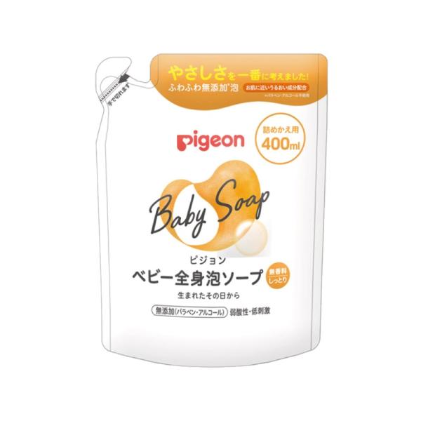 赤ちゃんのお肌へのやさしさをいちばんに考えたスキンケアお肌本来のうるおい類似成分「ピジョンナチュラルモイスチャー」配合○赤ちゃんのお肌にあわせた弱酸性○赤ちゃんのお肌を泡でやさしく洗います○皮フ科医による皮フ刺激性テスト済み（すべての方に肌...