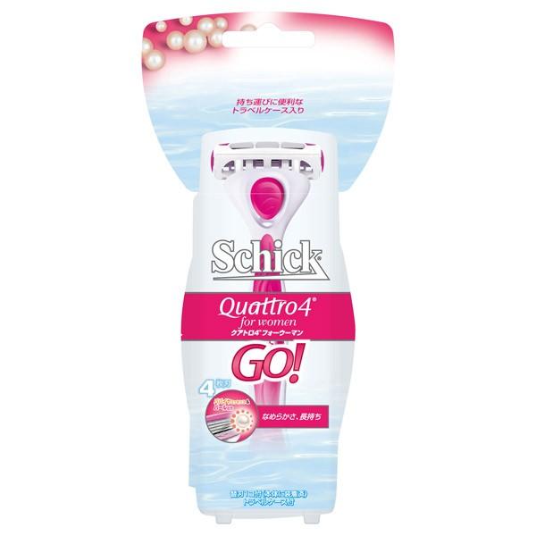 「シック クアトロ4 フォーウーマンGO! ホルダー 替刃1個付」は、なめらかさ長持ちのスムーザーがお肌にフィットする女性用シェーバーホルダーです。4枚刃で剃り残しをなくします。アロエ配合のスムーザーとWビタミン(E・B5)配合のガードバー...