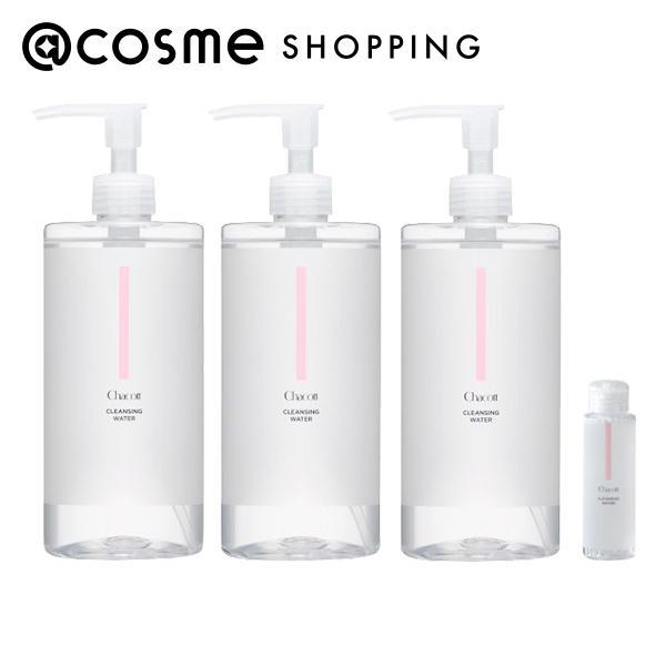 【セット内容】・クレンジングウォーター（500ml）3本・クレンジングウォーターミニボトル（100ml）ノベルティ〜うるおい感、残る。美容水メイク落とし〜●W洗顔不要のメイク落とし、洗顔、化粧水が1本になったクレンジングウォーター。●ステー...