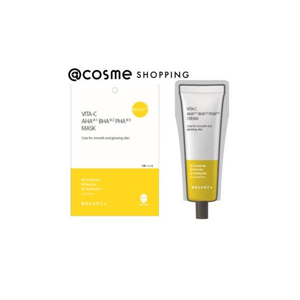 【セット内容】・ビタC×AHA BHA PHAマスク 1枚・ビタC×AHA BHA PHAクリーム 1個(20ml)ビュースタの新商品、デュアルフォーミュラシリーズの中で人気なビタＣ×AHA BHA PHAマスクとビタＣ×AHA BHA P...