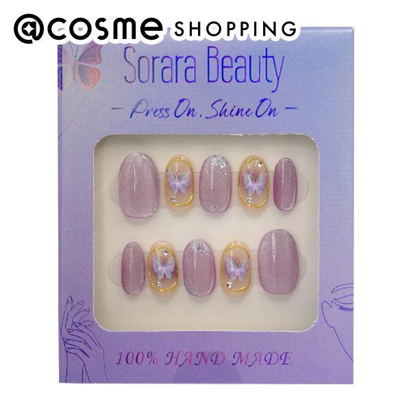 優雅なパープルグリッターと繊細な蝶のモチーフが調和したデザインです。ゴールドのフレームが上品さを引き立てます。ネイル・ネイルグッズ ＞ ネイルアートグッズ ＞ ネイルチップ