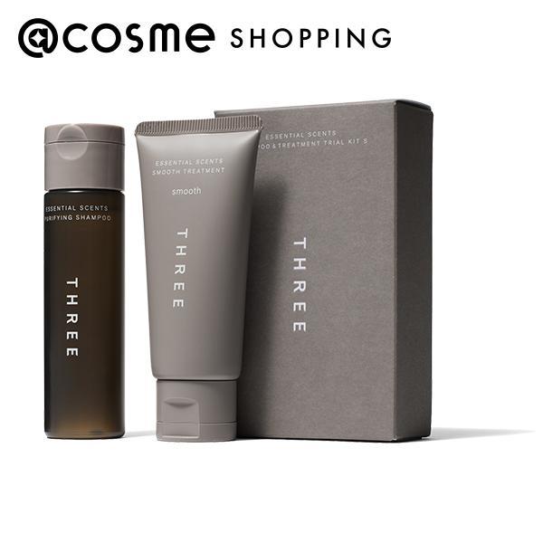 【セット内容】・THREE エッセンシャルセンツ ピュリファイング シャンプー 40mL・THREE エッセンシャルセンツ スムース トリートメント 30g旅先でも、芳香浄化の時間を持てる。シャンプー&amp;トリートメントのトライアルセッ...