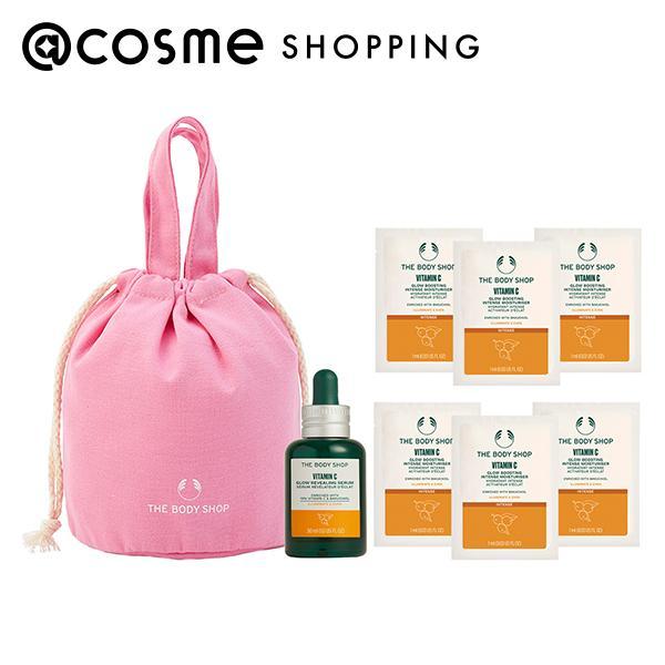 【セット内容】・│美容液│C10 グロウ セラム 30mL ・│集中保湿クリーム│C グロウ インテンスクリーム 1mL×6・ギフト巾着　1個ザボディショップ人気のブライトケア美容液C10グロウセラムに集中保湿クリームのサシェがついた限定セ...