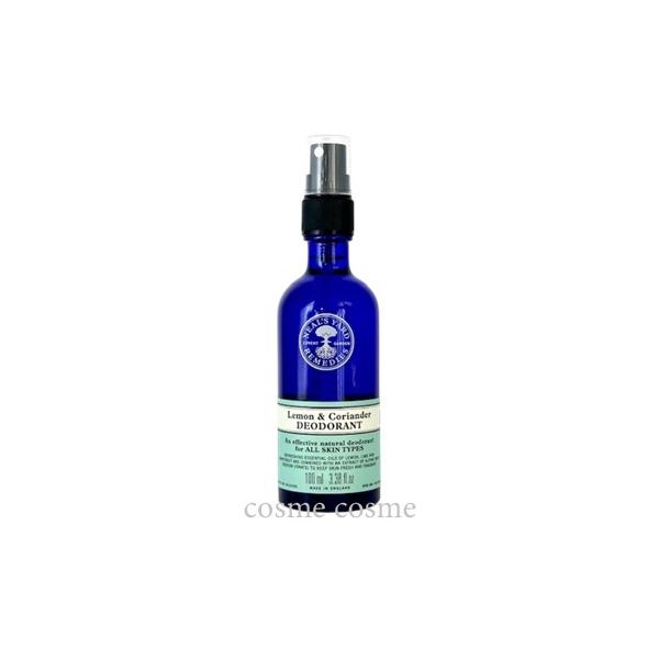■メーカーニールズヤードレメディーズ ■商品名レモン＆コリアンダーデオスプレー■内容量100ml■商品説明心地よいハーブの香りで肌を快適に保つ、ナチュラル素材のデオスプレー。 汗ばむ肌に優しく潤いを与えます。 レモン、コリアンダー、ラベンダ...