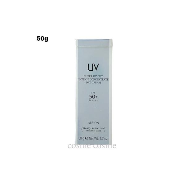 ■メーカーアルビオン■商品名スーパー UV カット インテンスコンセントレート デイクリーム■内容量50g■商品説明紫外線をしっかりとブロックして、透明感のあるお肌に整えるメイクアップベース。 エイジングケアを見据えた厳選成分配合ししており...