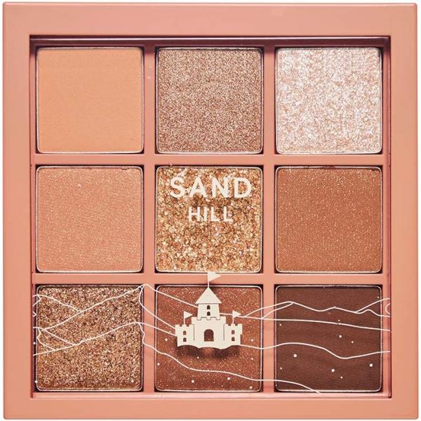 韓国コスメ人気商品　ETUDE HOUSE　（エチュードハウス）太陽の光を浴びる煌めく砂のように、リッチな輝きを楽しむ9色入りアイシャドウパレット。肌なじみのよいブラウンと大人っぽいゴールドの色合いで、まぶたに濡れたような艶感をまぶたにプラ...