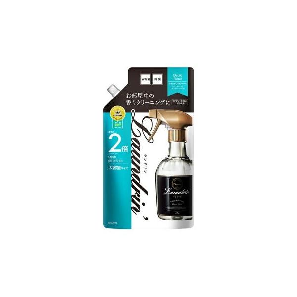 空間の香りを楽しみたい時や、布製品のニオイが気になる時に。タバコや食べ物などのイヤなにおいや、菌の繁殖を防ぎます。うっとりするような優雅な気分をイメージした上品な“クラシックフローラル”の香り。詰め替え用の大容量サイズ。●W除菌＆消臭 ●タ...