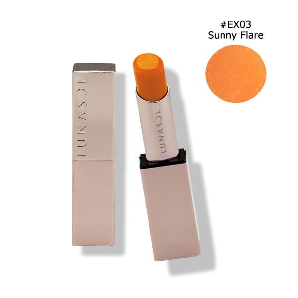 ブランド：ルナソル LUNASOL商品名：ベアカラーバーム #EX03 Sunny Flare内容量：4g生産国：日本種類：口紅商品説明：透けるようなカラーにパールが揺らめいて、つややかに、ふっくらと丸みを帯びた唇に魅せるリップカラーバーム...