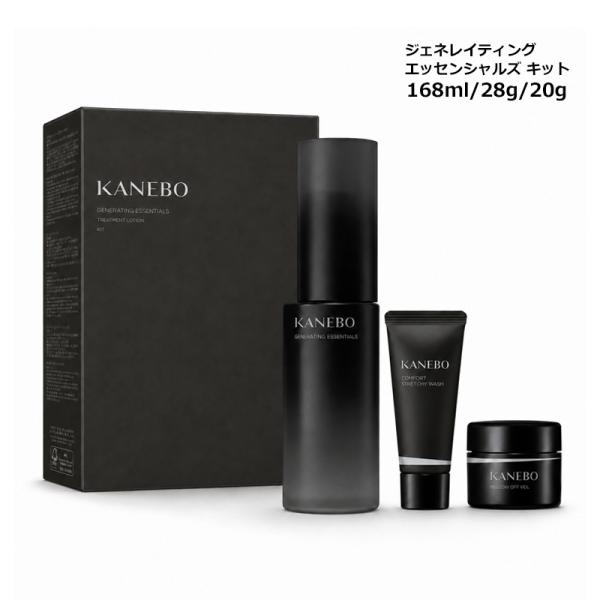 ブランド：KANEBO カネボウ商品名：ジェネレイティング　エッセンシャルズ　キット内容量：SET生産国：日本種類：スキンケアセット商品説明：水滴るようなうるおい肌へ導く美容化粧水の現品に、クレンジングと洗顔料のミニサイズを組み合わせた限定...