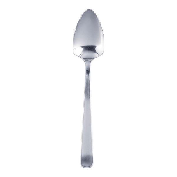 ●形状名：グレープフルーツスプーン  ●全長(mm)：150●幅(mm)：30●ハンドル構造：  ●質量(g)：26●SA 18-8 ライラック●材 質：18-8ステンレス鋼●オープンストック：66アイテム※幅表示サイズの( )内表記は刃渡...