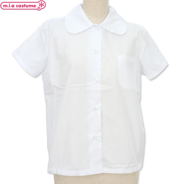 可愛らしいジャンパースカート制服（ブラウスのみ）です☆丸襟のちょっと幼い感じがカワイイ♪ジャンパースカート制服のみならず通常の制服の洗い替えにもｖｖホワイト 白色 無地 レディース 婦人 女性サイズ スクール 制服 学生服 なんちゃって 女...