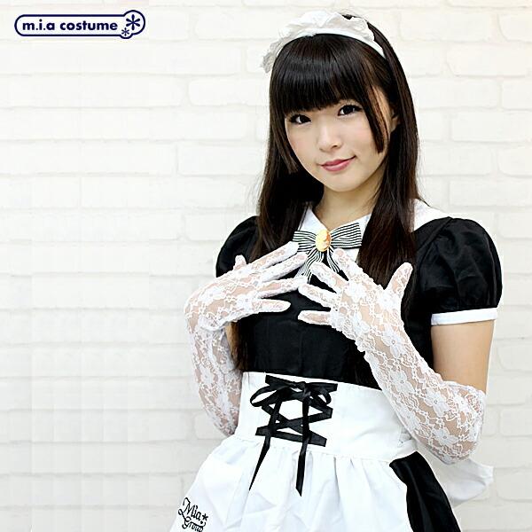 いろんなメイド服やワンピースに合わせて☆レース手袋で清楚に…ｖｖ長さは肘上くらいになります。一つ持っていると便利ですよ♪コスプレ 衣装 小物 コスチューム ハロウィン クリスマス バレンタイン ホワイトデー プレゼント用 ギフト 二次会 パ...