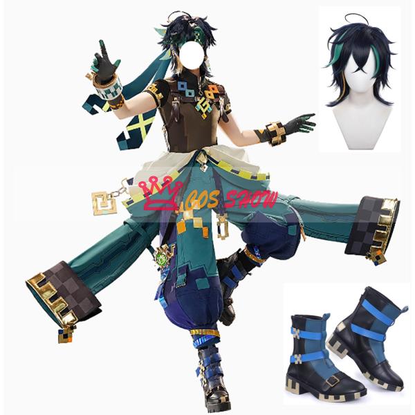 【セット内容】：セット内容は写真の通りすべて含まれています。【素材】：ポリエステル、コットンなど。※靴のサイズ：22.5cm〜29cm　素材：合皮合皮、ゴム等※ウィッグ：専用ネットを無料で差し上げます。　高品質耐熱ファイバー人工毛ですので、...