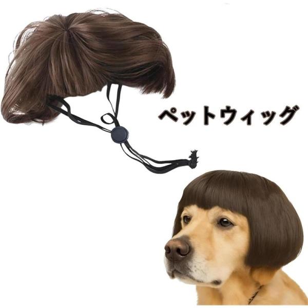 【商品仕様】このペット用ウィッグは、頭囲30?60cmの猫や犬にぴったりで、長さは約20cm、重さはわずか45g。 【簡単に装着、調節可能】ウィッグには調節可能な弾力性のあるアンダーチンストラップが付いており、ペットの頭囲に合わせて簡単に長...