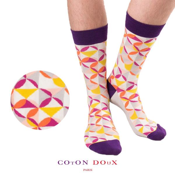 【 CotonDouxソックスの仕様・特徴 】●素材：綿80% ポリアミド(ナイロン)18% ポリウレタン2%●サイズ： S (23.5-26.0cm)　L (26.0-28.5cm)CotonDouxオリジナルの靴下。楽しい柄はソックスで...