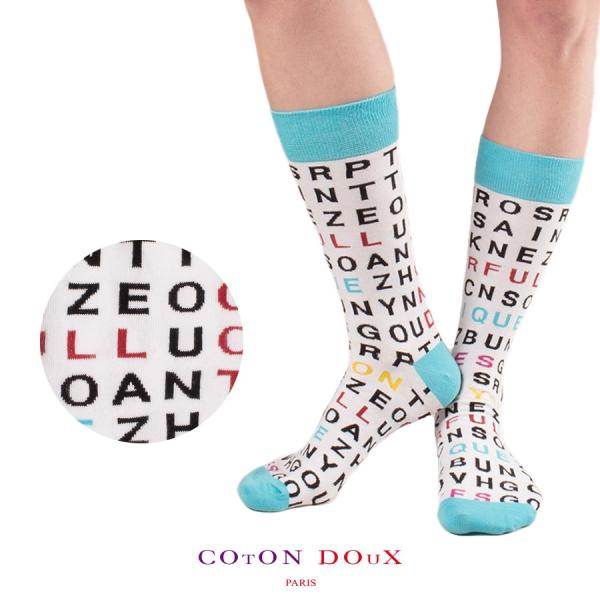 【 CotonDouxソックスの仕様・特徴 】●素材：綿80% ポリアミド(ナイロン)18% ポリウレタン2%●サイズ： S (23.5-26.0cm)　L (26.0-28.5cm)CotonDouxオリジナルの靴下。楽しい柄はソックスで...