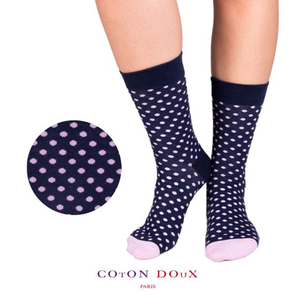 【 CotonDouxソックスの仕様・特徴 】●素材：綿80% ポリアミド(ナイロン)18% ポリウレタン2%●サイズ： S (23.5-26.0cm)　L (26.0-28.5cm)CotonDouxオリジナルの靴下。楽しい柄はソックスで...