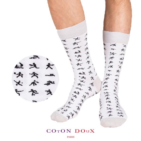 【 CotonDouxソックスの仕様・特徴 】●素材：綿80% ポリアミド(ナイロン)18% ポリウレタン2%●サイズ： S (23.5-26.0cm)　L (26.0-28.5cm)CotonDouxオリジナルの靴下。楽しい柄はソックスで...