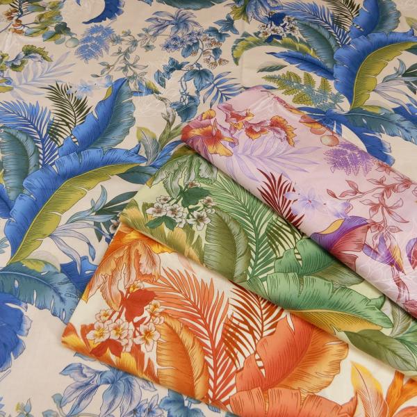 キャシーマムのハワイアン生地のプリント生地です。ハワイアンキルトやフランダンス用品、パッチワーク、インテリア、袋物などにオススメです。◎50cm【数量が5】以上、10cm単位での販売になります。　　１１０cm幅　　素材　綿100％　　　厚さ...