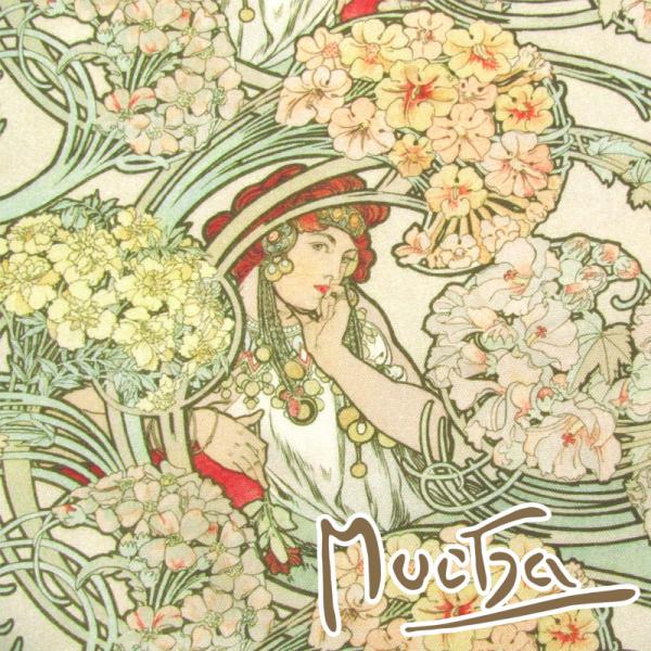 ミュシャ/アルフォンス・マリア・ミュシャ/アール・ヌーボー/花/フラワー/絵画/生地/綿/コットン/プリント