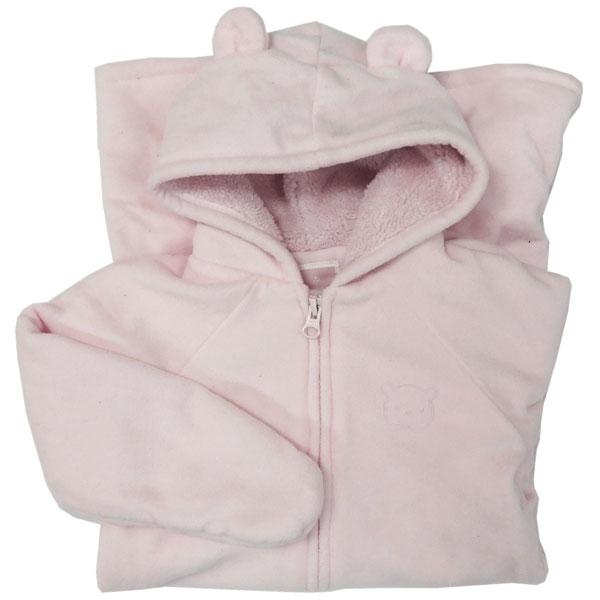 アメリカで買い付けたフリース素材のもこもこ、とっても可愛い防寒カバーオール内側は身頃部分もフリース裏地付で肌触りもよくふかふかで暖かいデザイン手部分はひっくり返すとミトン代わりに。フードの脱着はできません。中国製■発送方法は当店にお任せくだ...