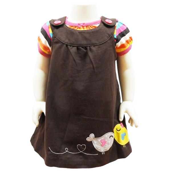 アメリカで買い付けたとっても可愛いベビー チュニックワンピースとカラフルボディスーツの2点セットパフ袖でとっても可愛いおしゃれデザインチュニックも動きやすい伸縮性のある楽ちんカット素材プレゼントや出産祝にもオススメです。中国製■メール便(ポ...