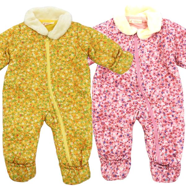 ベビー服 カバーオール ジャンプスーツ オールインワン 防寒着 外出着 アウター 出産祝い 70cm 80cm 90cm ウイルメリーキルティング素材 カラフルな小花プリントが可愛いオールインワン分厚くない素材で秋口〜春先まで着用いただけま...