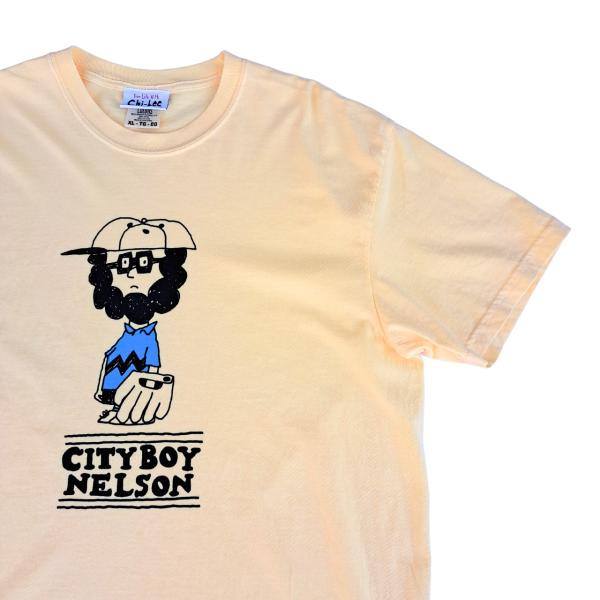 CHI-BEE ネールーブラウン Tシャツ (butter) 半袖 CHIBEE チービー  ユニセックスCOLOR:バター(洗いのかかった古着っぽい風合いです)SIZEM:着丈71 身幅50 裄丈45L:着丈75 身幅54 裄丈48 XL...
