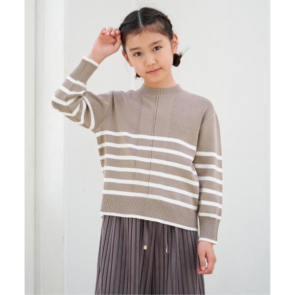 無地部分を多めにデザインした、パネルボーダー柄のニットプルオーバー。バックスリットを入れることにより、後ろ姿にヌケ感が生まれます。【デザイン】後ろスリット入り＆編地変化。【ikkaポイント】綿混素材でさらっとした着心地です。編地・色も大人の...