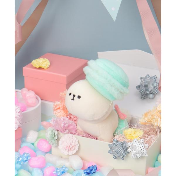 LBCで大人気、ビションフリーゼのPLUFFY（プラッフィー）ちゃん用かぶりもの＆パンツのセット。マカロンをイメージした、爽やかなミントカラーが印象的なデザインです。やさしい色合いがPLUFFYちゃんのふわふわ感と相性よく、かぶるだけで自然...