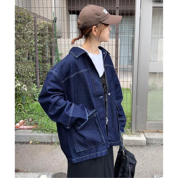 人気インフルエンサー【 k664r×notch. 】【 notch. by KR 】デニムカバーオールジャケットk664rさんwear：@keiru2000Instagram：＠k664r【Detail】オーバーサイズシルエットと折り返し袖...