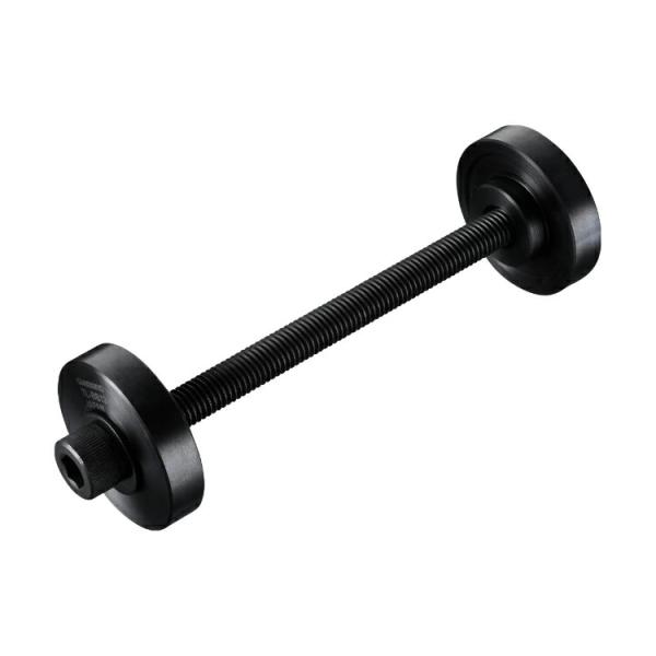 【使用】ホローテックIIプレスフィットBBの取付け用【特徴】ボトムブラケットシェル幅最大107 mmまで対応硬化鋼により剛性と耐久性を向上【備考】Y13098250よりも10 mm長いアクスル