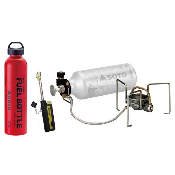 ●MUKAストーブは、今までの常識を超えた操作性と低ランニングコスト。しかもハイパワ−。 セットの燃料ボトルはチャイルドロック機能の付いた新製品です。●点火用スライドガストーチ ST-480Cは、火口がのびる小型耐風バーナー。使用時は伸ばし...