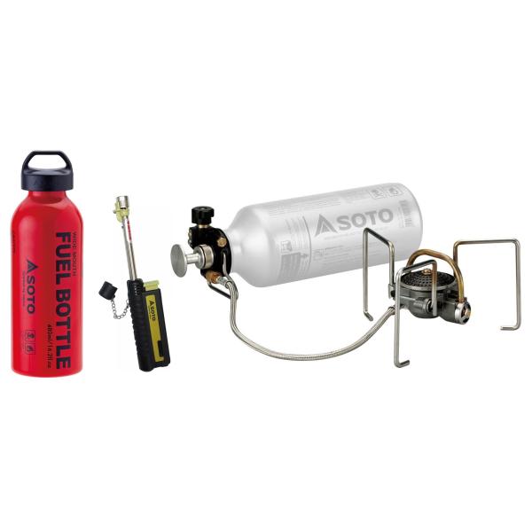 ●MUKAストーブは、今までの常識を超えた操作性と低ランニングコスト。しかもハイパワ−。 セットの燃料ボトルはチャイルドロック機能の付いた新製品です。●点火用スライドガストーチ ST-480Cは、火口がのびる小型耐風バーナー。使用時は伸ばし...