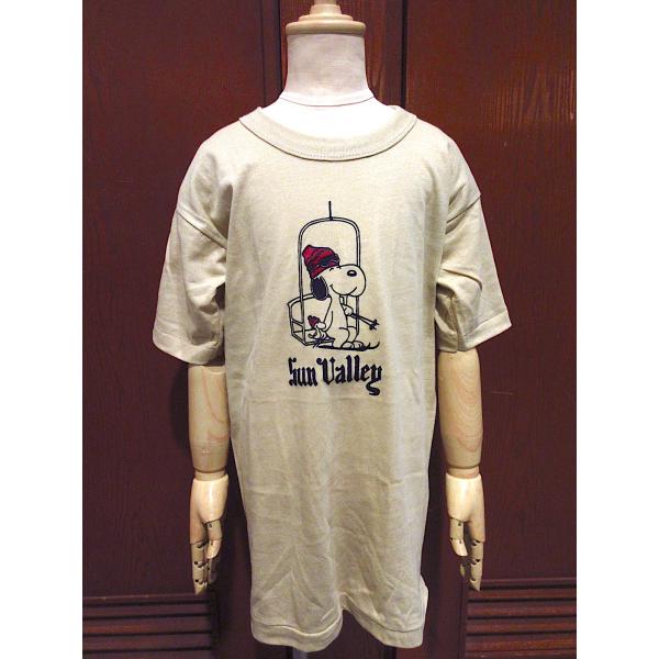 ◆商品名◆1970's DEADSTOCK キッズ SNOOPY Sun Valley Tシャツ ベージュ size L(14-16)◆サイズ◆マネキンサイズ：5号表記：L 14-16肩幅：約36cm身幅：約38cm袖丈：約15cm着丈：約...