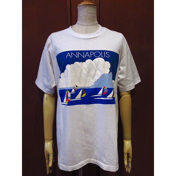 ◆商品名◆1990's ANNAPOLIS 海&amp;ヨット プリントTシャツ 白 size L◆サイズ◆表記：L肩幅：約47cm身幅：約51cm袖丈：約18cm着丈：約65cm※計測箇所によって多少異なりますのでだいたいの目安としてお考...