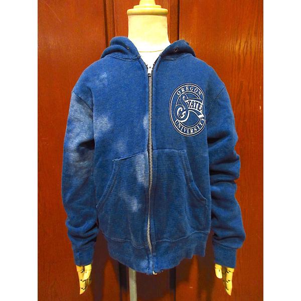 ◆商品名◆1970's~1980's キッズ OREGON STATE UNIVERSITY 裏起毛 ジップアップ パーカ 紺size MED(10-12)◆サイズ◆マネキンサイズ：5号表記：MED(10-12)肩幅：約38cm身幅：約41...