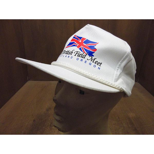 ◆商品名◆1980's DEADSTOCK All British Field Meet 5パネルスナップバックキャップ 白◆サイズ◆表記：One Size Fits All頭周り：約57.5cm〜約63cm（写真のマネキンの頭周りは約52...