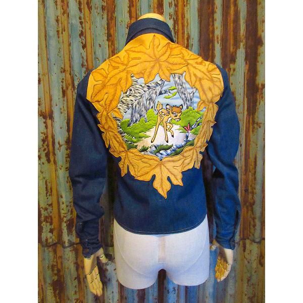 ◆商品名◆1970's Antonio Guiseppeバンビ刺繍入りデニムジャケットsize XS◆サイズ◆表記：XS肩幅：約36cm身幅：約45cm袖丈：約63cm着丈：約53cm※計測箇所によって多少異なりますのでだいたいの目安として...