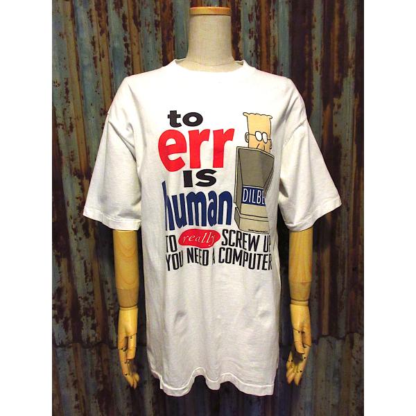 ◆商品名◆1990's DILBERTプリントTシャツ白size L◆サイズ◆表記：L肩幅：約52cm身幅：約53.5cm袖丈：約24cm着丈：約69cm※計測箇所によって多少異なりますのでだいたいの目安としてお考えください。◆状態◆点々と...