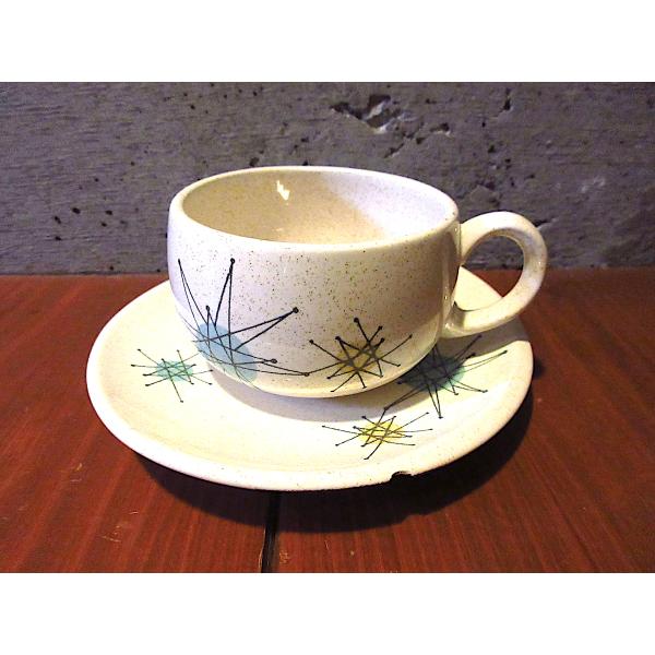 ◆商品名◆1950’s FRANCISCAN スターバーストカップ＆ソーサー A◆サイズ◆(カップ)高さ：約6cm上部直径：約8.5cm底直径：約5cm(ソーサー)直径：約15cm※計測箇所によって多少異なりますのでだいたいの目安としてお考...