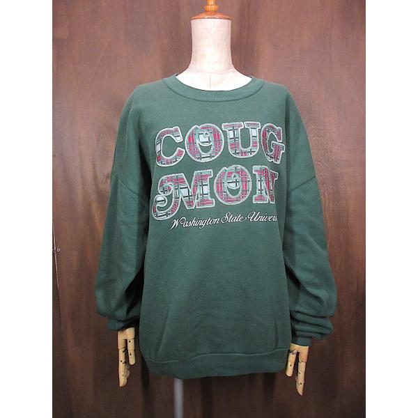 ◆商品名◆1990's COUG MOMプリント スウェット 緑 size 2X◆サイズ◆表記：2X肩幅：約66cm身幅：約66.5cm袖丈：約55cm着丈：約65cm※計測箇所によって多少異なりますのでだいたいの目安としてお考えください。...